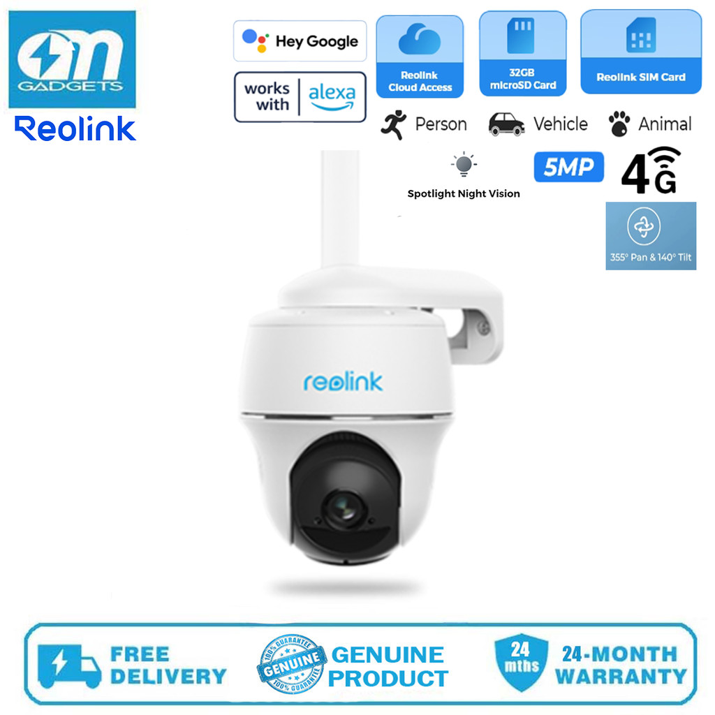 REOLINK Go PT Plus 5MP 4G LTE Cellular Security Camera Outdoor, 360 ...