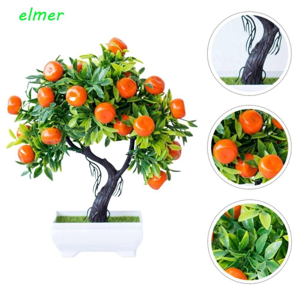ELMER Artificial Orange Tree, Realistic Plastic Artificial Fruit Tree ...
