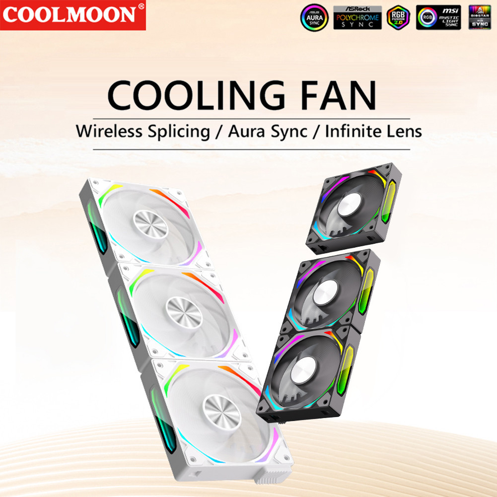 Magic Block Fan 120mm Case Fan ARGB Mirror Cycle Light Effect PWM PC ...