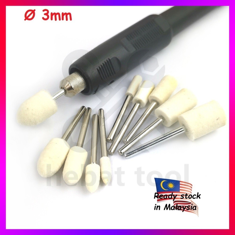 1pcs 3mm Wool Felt Burr Grinding Head Grinder Burr Abrasive Polishing ...