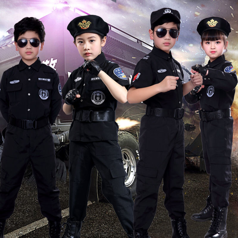 Children's Police Officer Costume Police Boy Small Military Uniform ...
