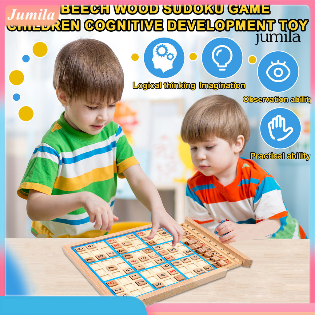 [jum] Wooden Sudoku Puzzle Board with Drawer Children Math Brain Teaser ...