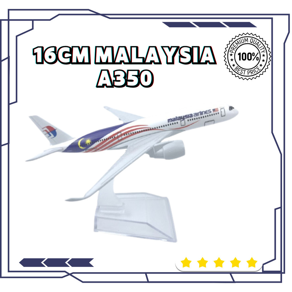 16cm Malaysia Airlines Mas Airbus A350 Jalur Gemilang Scale 1:400 Metal ...