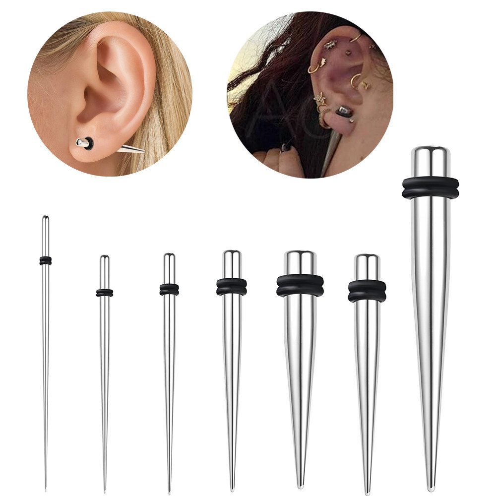 1 Pc Stainless Steel Ear Plug 1.2/1.6/2/3/4/5/6mm Ear Expander Silver ...