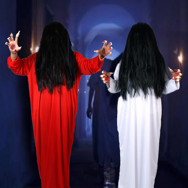Kostum Seram Sadako Penxian npc berdandan Halloween dewasa cosplay baju ...