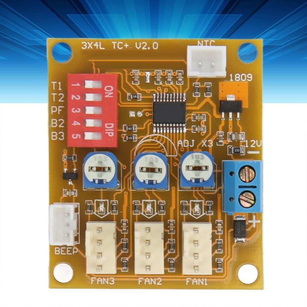 Dsubuy PWM Fan Temp Control Module 3 Way Speed Board Manual Regulation ...