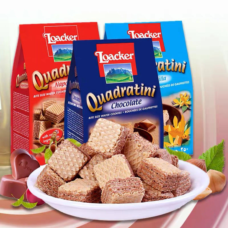 Loacker Italy Laijia Wafer Biscuits 110g/125g Bagged Hazelnut Chocolate Imported Snacks Instant ...