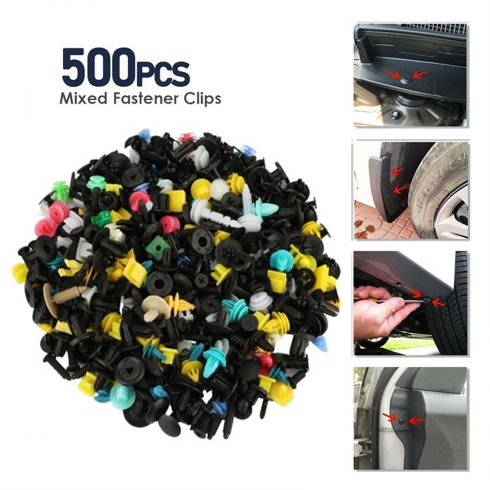 500 Pcs 30 Design Mixed Auto Car Fastener Clip Bumper Fender Plastic ...