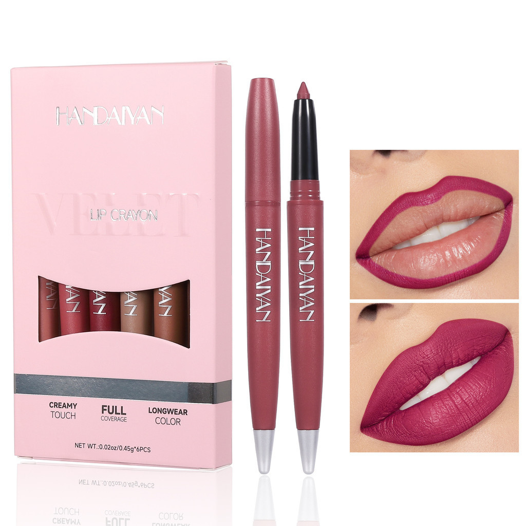 Lip Liner Pencil Six-Color Lip Liner Pencil Portable Non-Sticky Lip ...