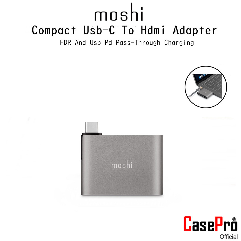 Moshi Compact Usb-C To Hdmi Adapter HDR And Usb Pd Pass-Through ...