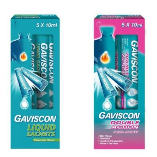 Gaviscon Liquid Sachet Peppermint / Double Effect (5 x 10ml) | Shopee ...