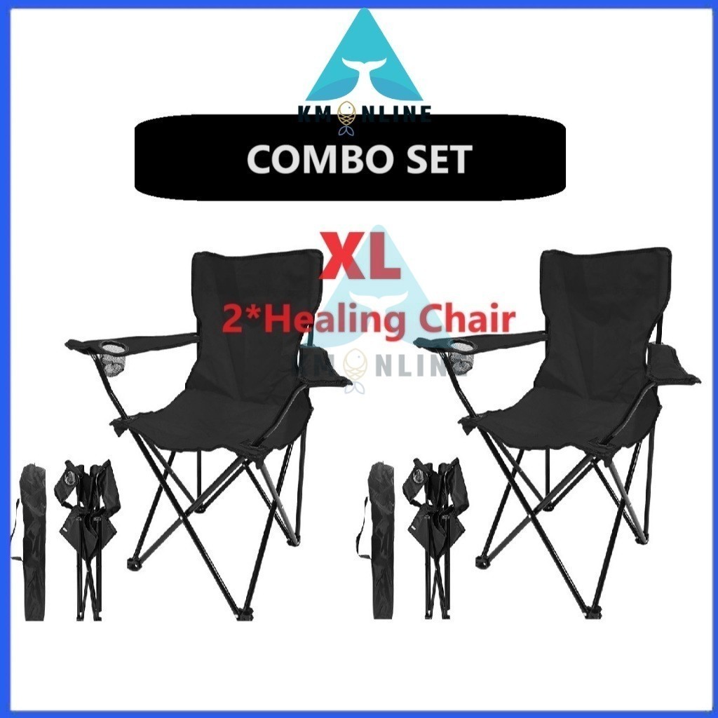 2pcs combo set healing chair kerusi healing relax camping hiking ...