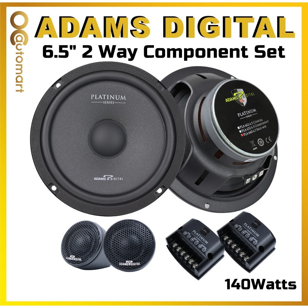 Adams Digital Platinum Series PLA 632 6.5" 2-Way Component Car Speaker Set (140W) | Shopee Malaysia