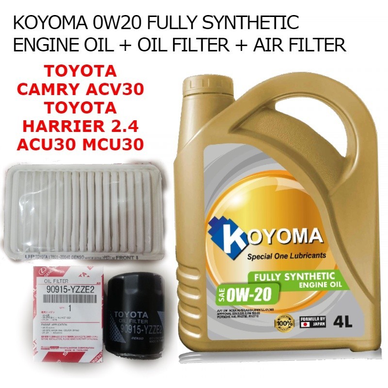 TOYOTA CAMRY ACV30, TOYOTA HARRIER 2.4 ACU30 MCU30 OIL FILTER + AIR ...