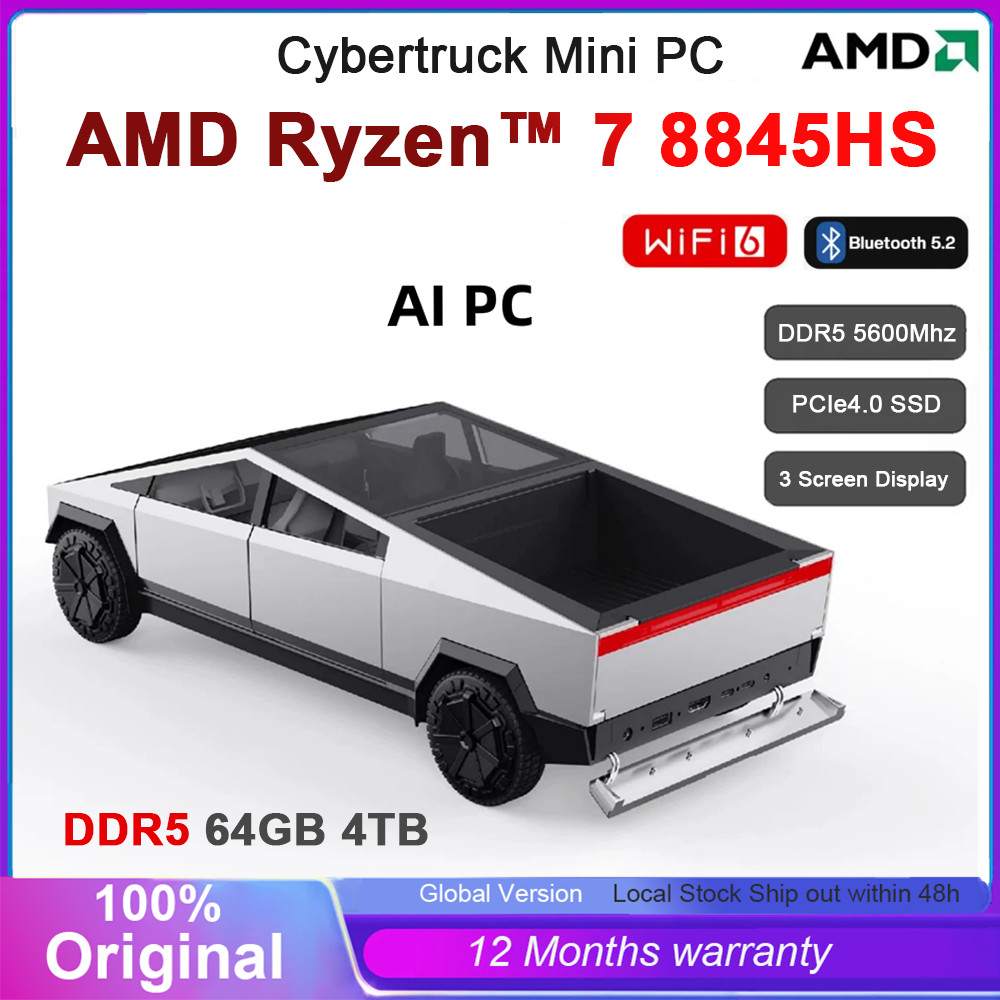Cybertruck Mini PC AMD Ryzen 7 8845HS 32GB DDR5 5600 M.2 NVME PCIe4.0 ...