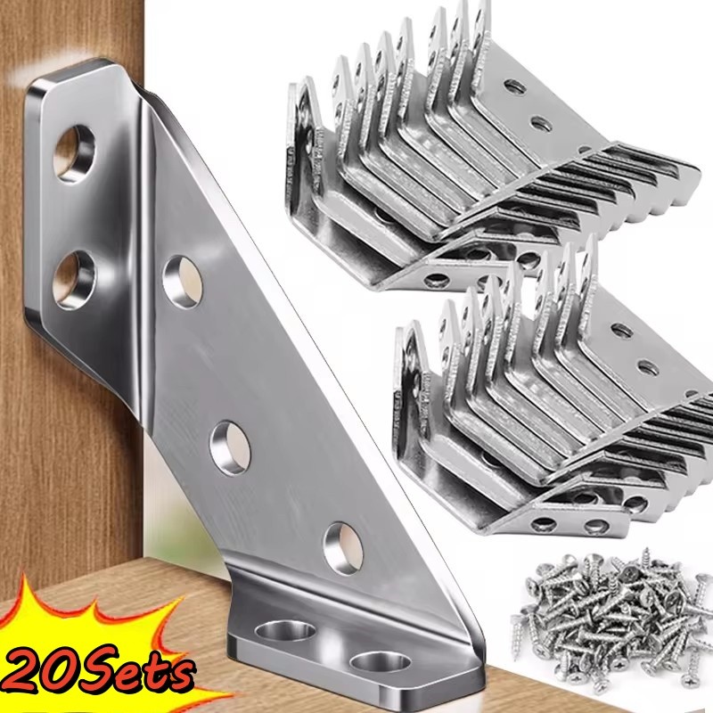 20Sets Thickened Stainless Steel Angle Code 90 Degrees Right Angle ...