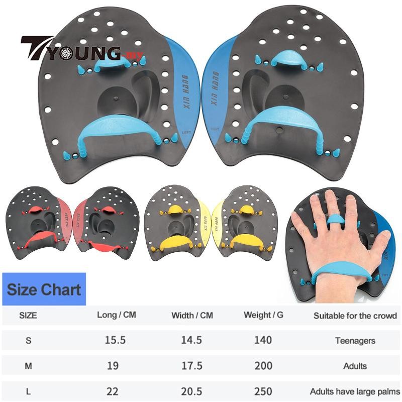 [ Kids Adults Swimming Hand Paddles Adjustable Professional Swim ...