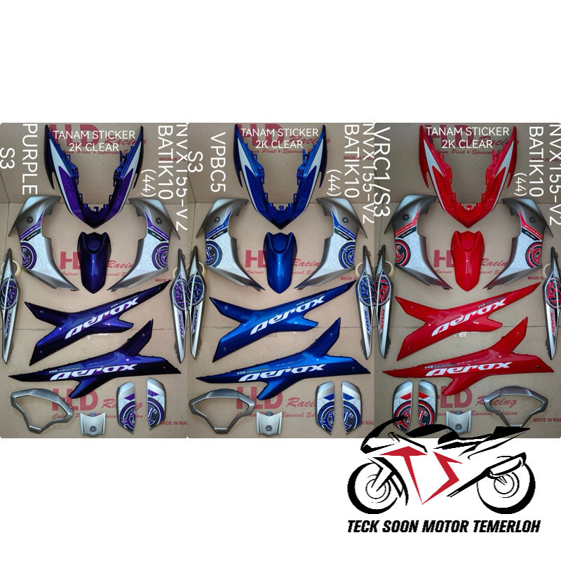 COVERSET STICKER TANAM (HLD Racing) YAMAHA NVX155 V2 NVX 155 V2 BATIK ...