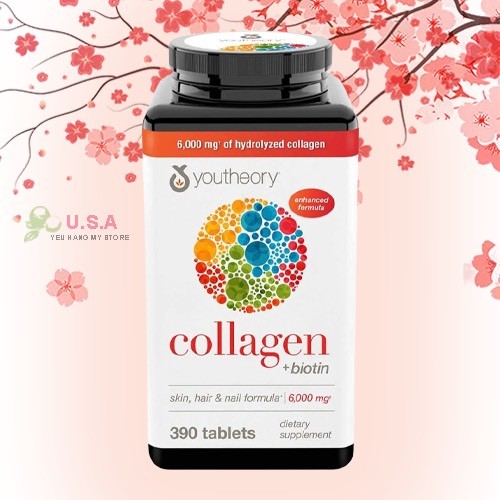 (auth Goods) Youtheory+ Biotin Collagen Beautiful Oral Tablet 390 ...