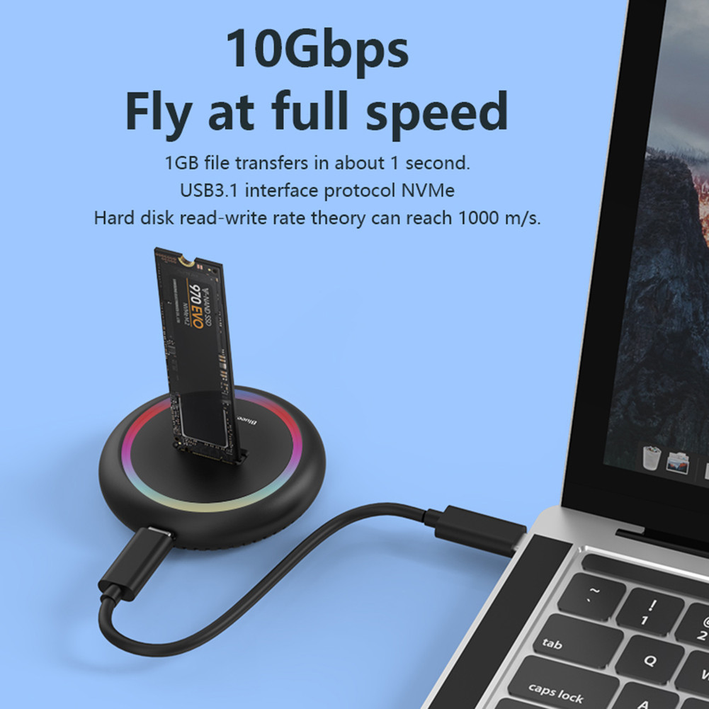 M.2 NVME+NGFF SSD Enclosure USB 3.1 Gen2 10Gbps SSD Case M.2 SSD ...