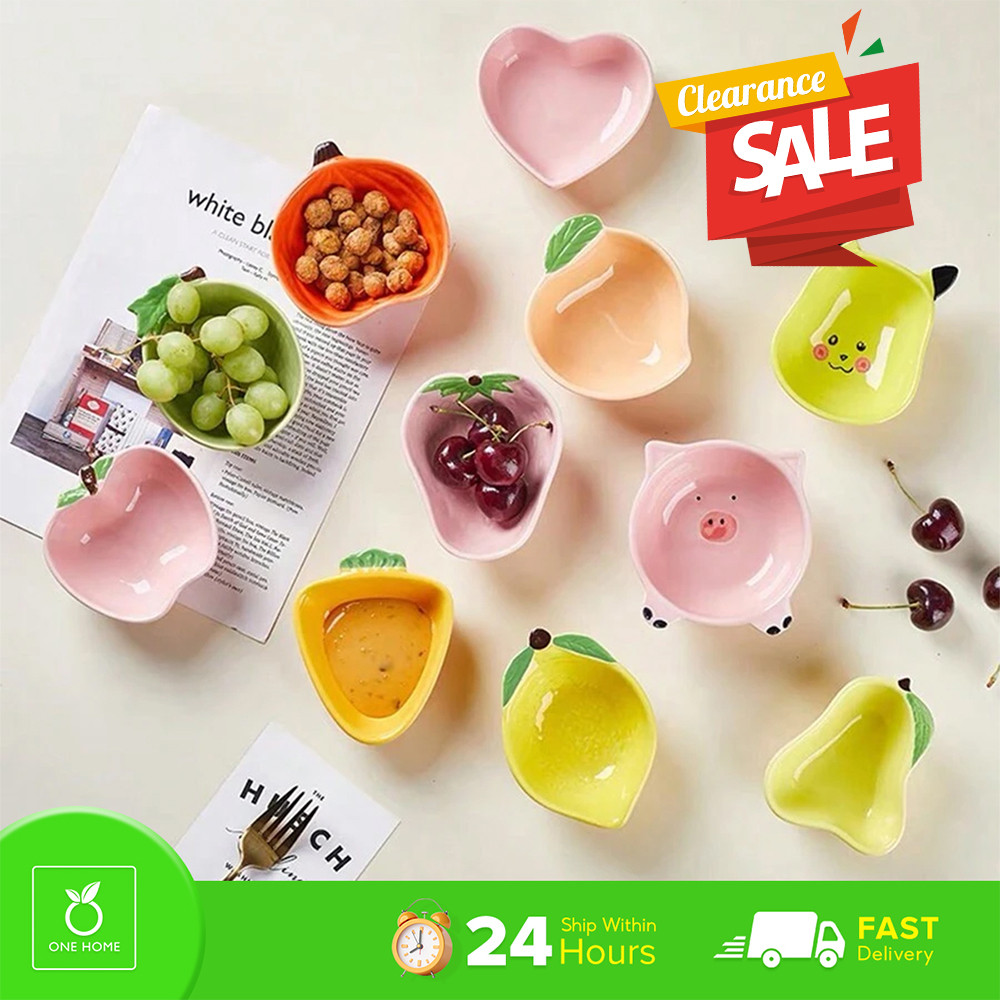 One Home Ceramic Fruit Shape Dish Sauce Bowl Kitchen Salad Plates 1pc ...