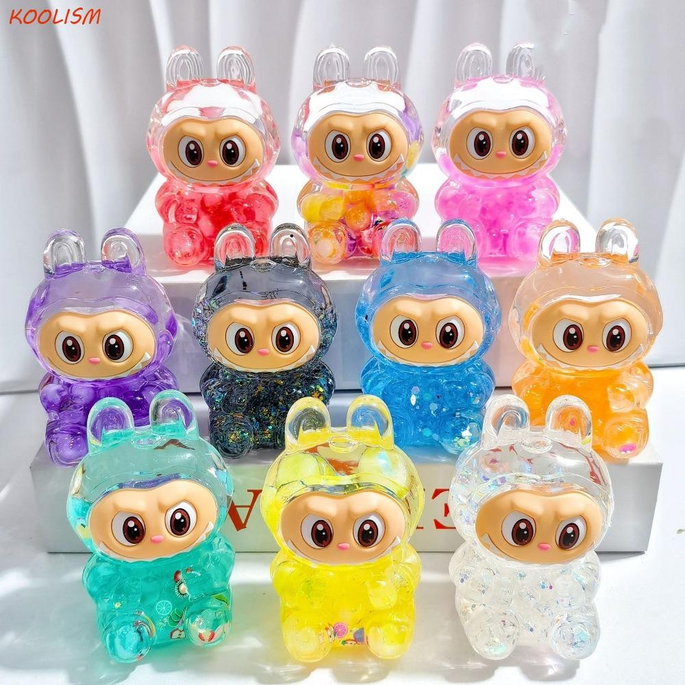KOOLISM Cartoon Acrylic Labubu Toy, Mini Night Glow Candy Color Labubu ...