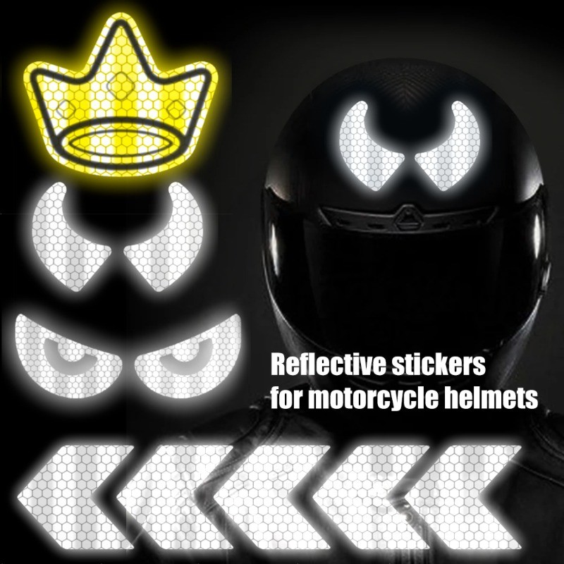 Motorcycle Helmet Reflective Stickers - Night Safety Warning Tape ...