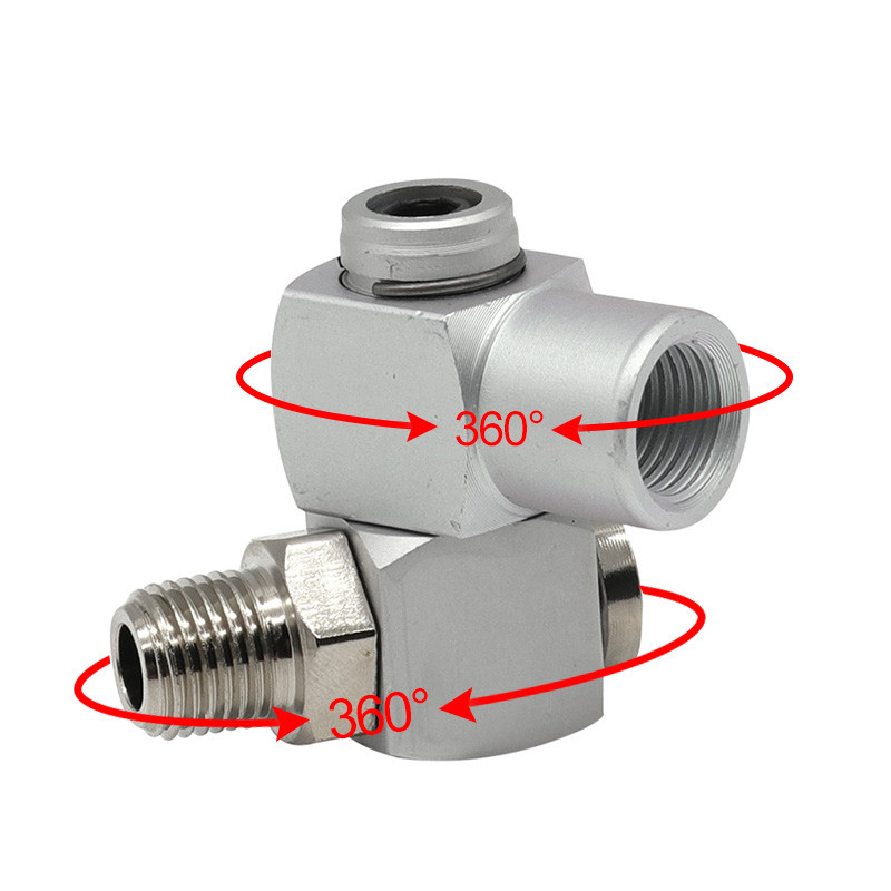 Pneumatic Part Universal 360 Swivel Air Hose Connector Adapter Flow ...