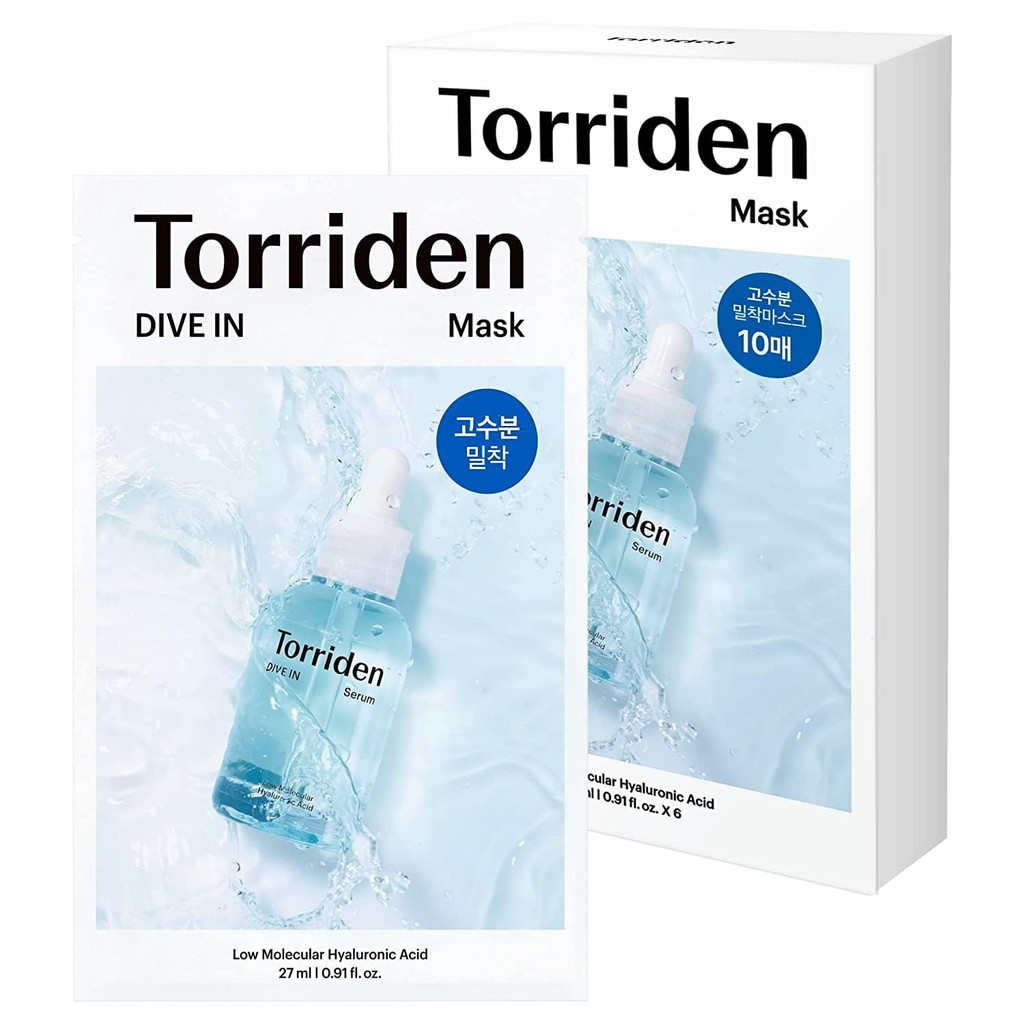 Torriden Dive-in Low Molecular Hyaluronic Acid Face Mask Pack of 10 ...
