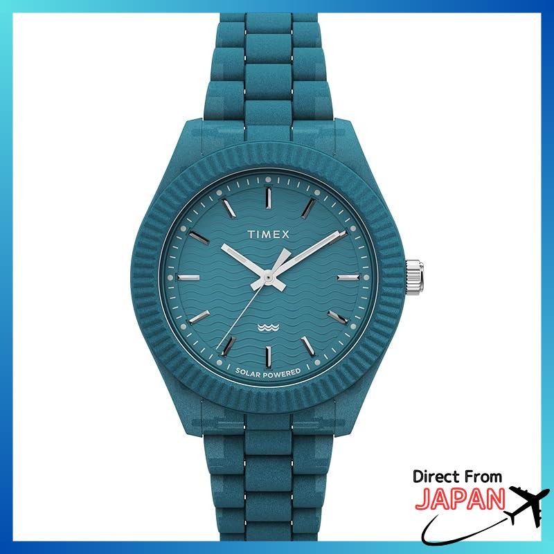 TIMEX Legacy Ocean Solar Light Blue Dial Recycled Plastic Mineral Glass ...