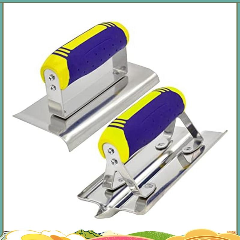 lenachristy Concrete Hand Edger and Groover Tools Set Silver & Blue Tiling Tool Plaster Stucco ...