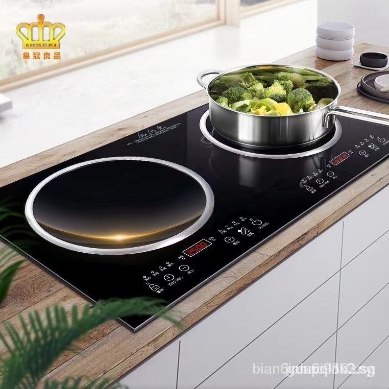 Embedded induction cooker double stove concave household stir-frying ...