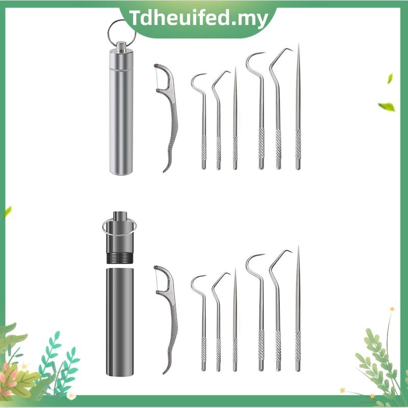 Flossing Metal Toothpicks Set Reusable Toothpicks Portable Toothpick ...