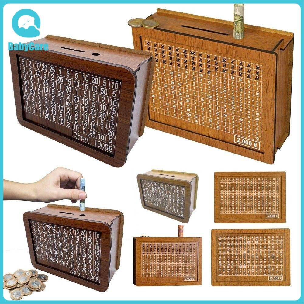 BabyCare丨Wood Money Box with number on the box, Tabung Duit, Saving ...