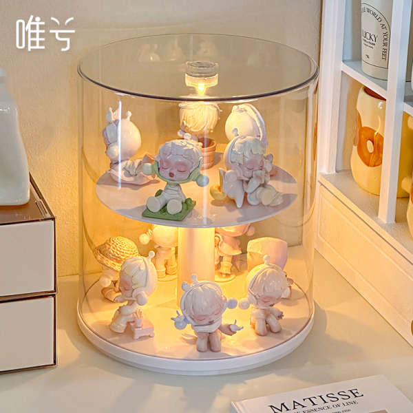 figurine figurine display rack figurine display box Kotak buta berputar ...