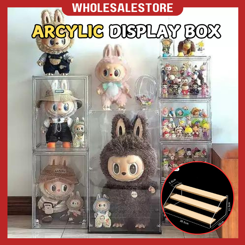 3/4/5 Tier Multi Tier Wood Display Rack Action Figure Acrylic Storage ...
