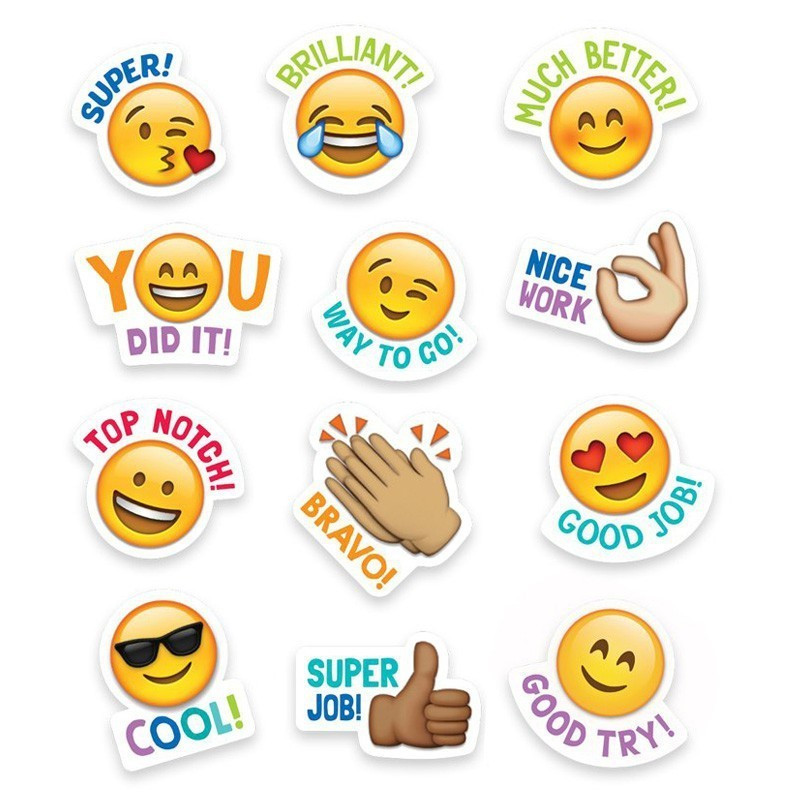 AGM Emoji Happy Angry Color Round Sticker 500pcs/roll Children Kids ...