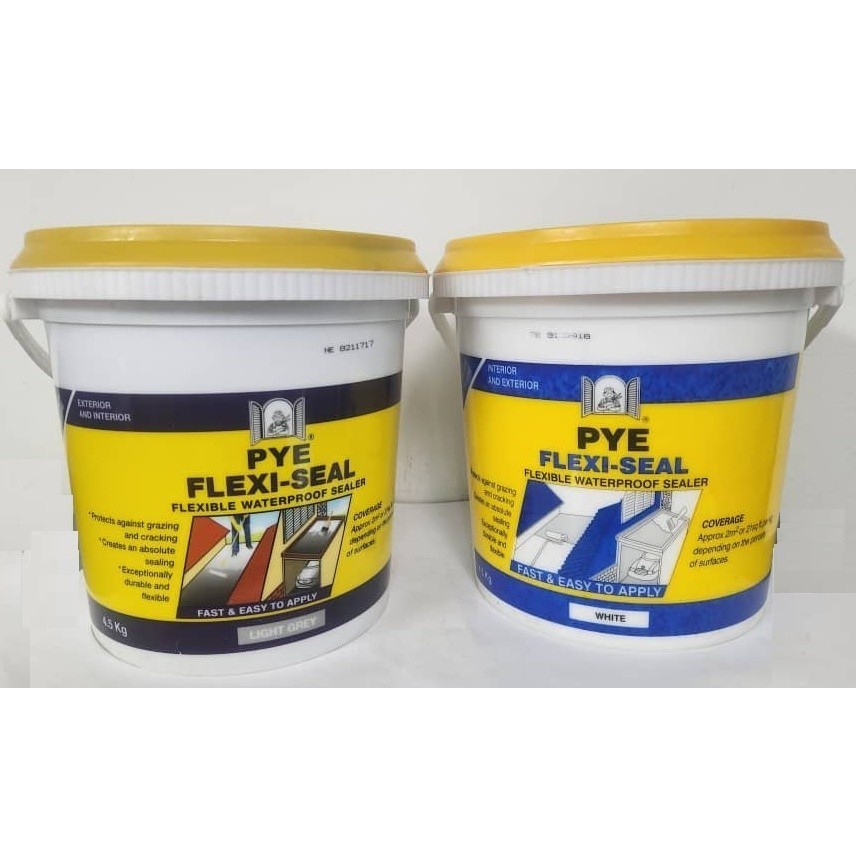 PYE Flexi-Seal 4.5KG Waterproof Sealer (Water Base) White/ Light Grey ...