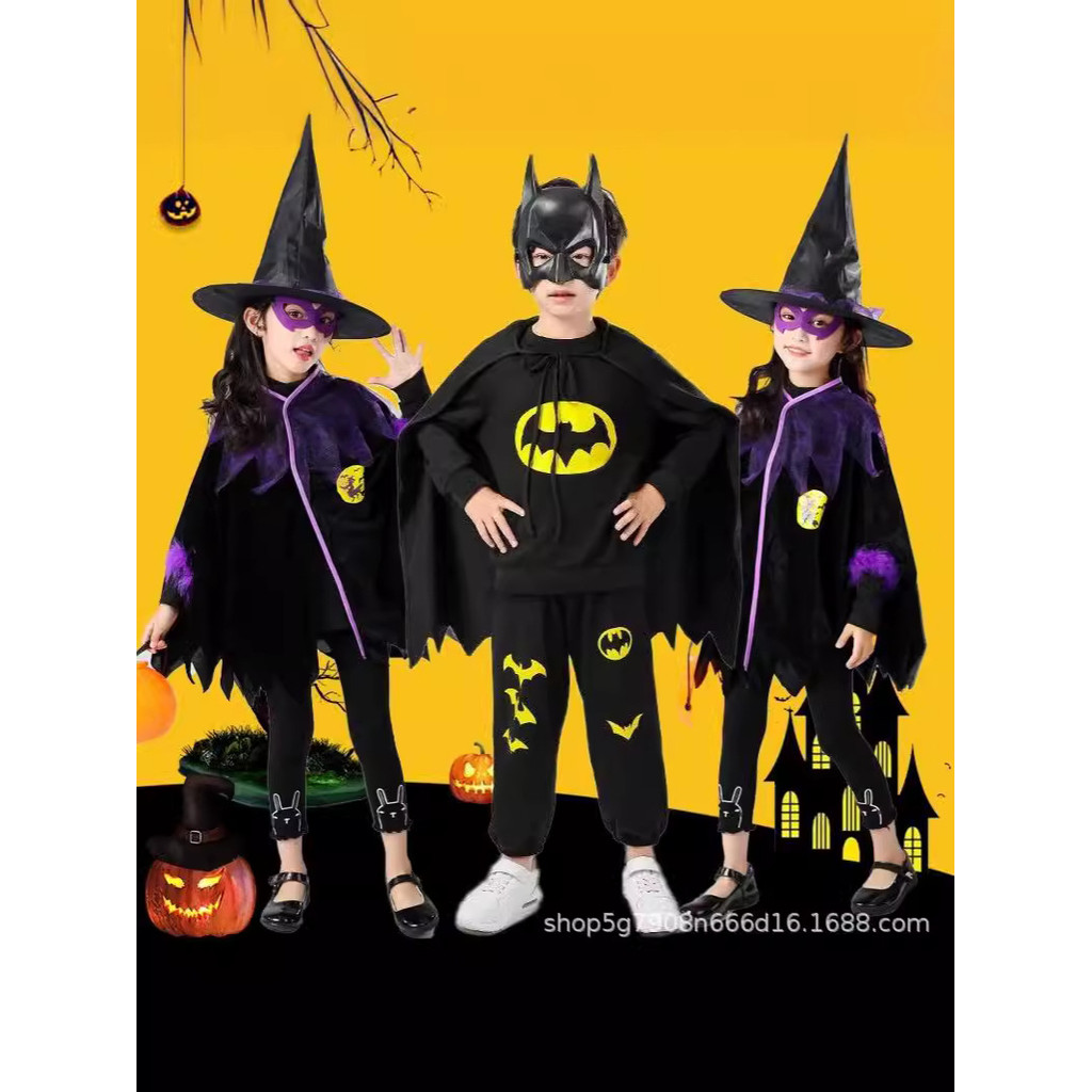 SKHalloween Children Batman Performance Costumes Vampire Witch Cloak ...