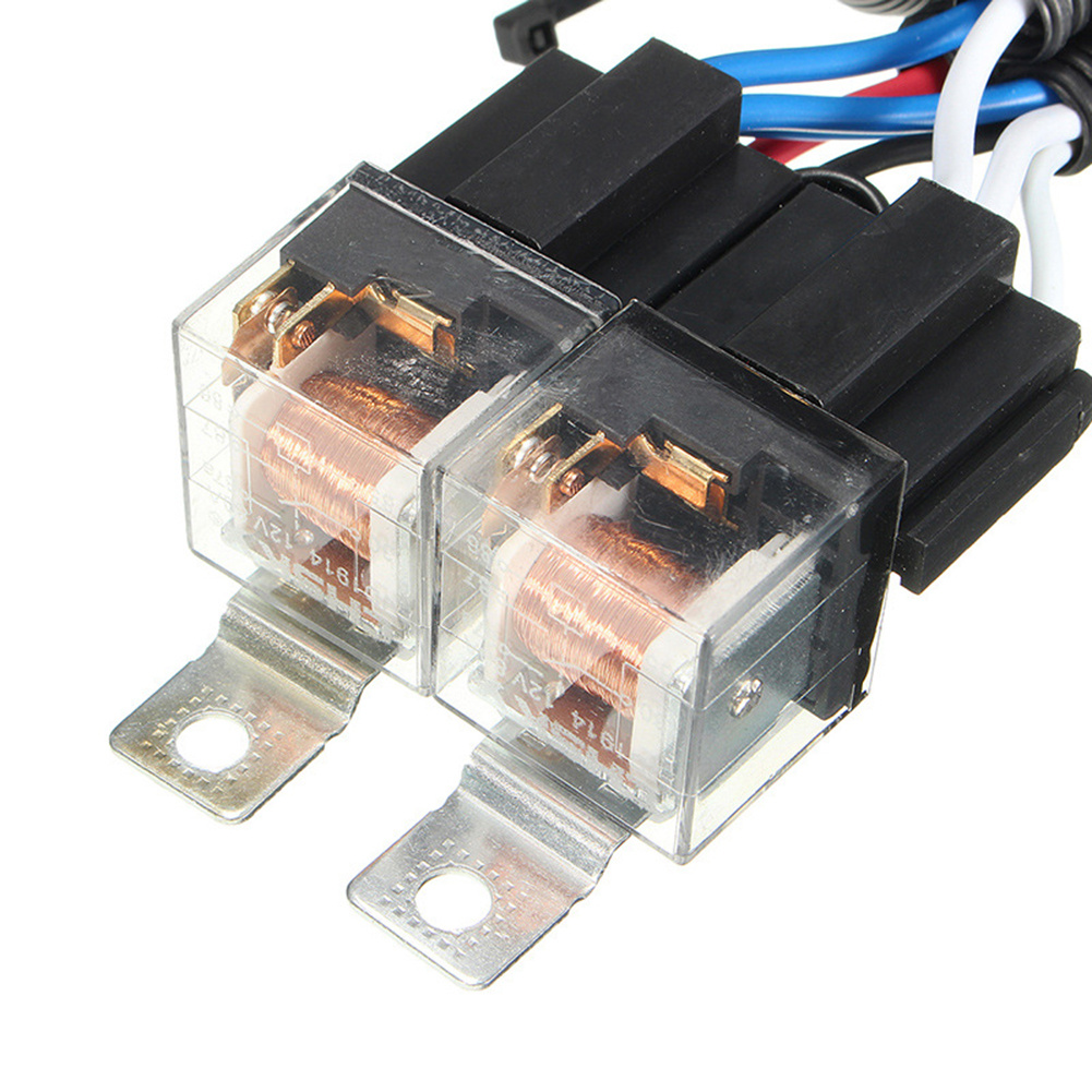H4 Car LED Headlight Relay Wiring Harness Kit Headlamp Socket ...