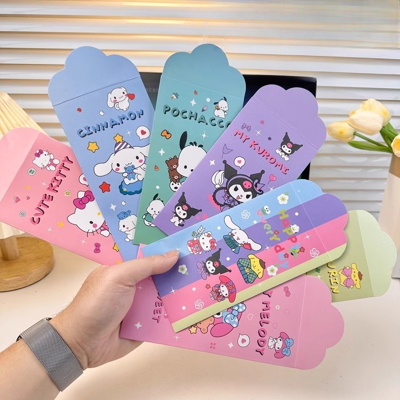 Hello Kitty Sanrio Anime Peripheral Cartoon Cute Red Envelope Kuromi My ...