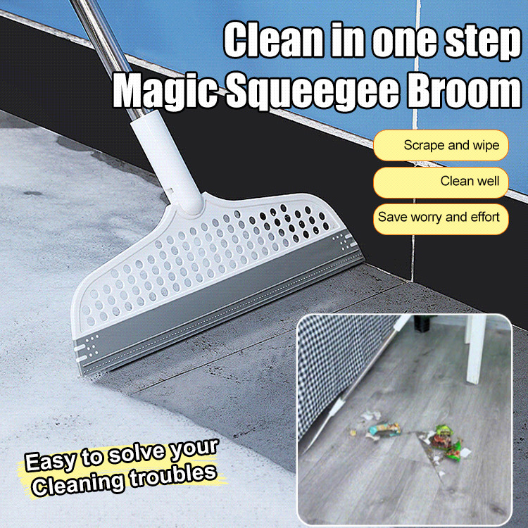 [Scrape Wipe Clean Without Dead Corners] Multifunctional Broom Squeegee ...
