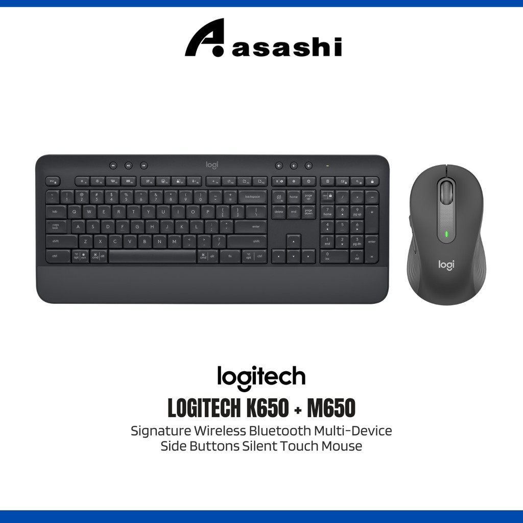 Logitech Signature K650 M650 Signature Wireless Bluetooth Multi Device Bundle Shopee