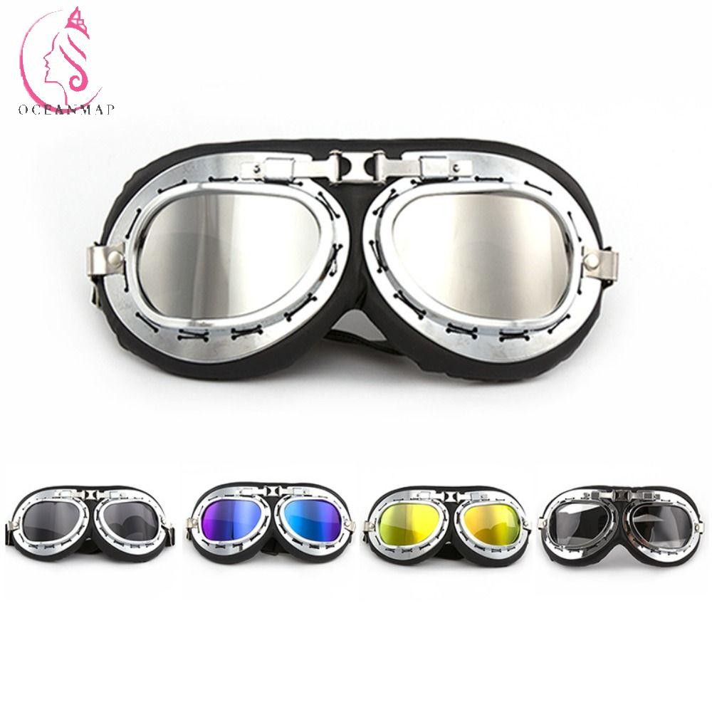 OCEANMAP Motorcycle Glasses Wind Glasses Clear Bike Eyewear Steampunk ...