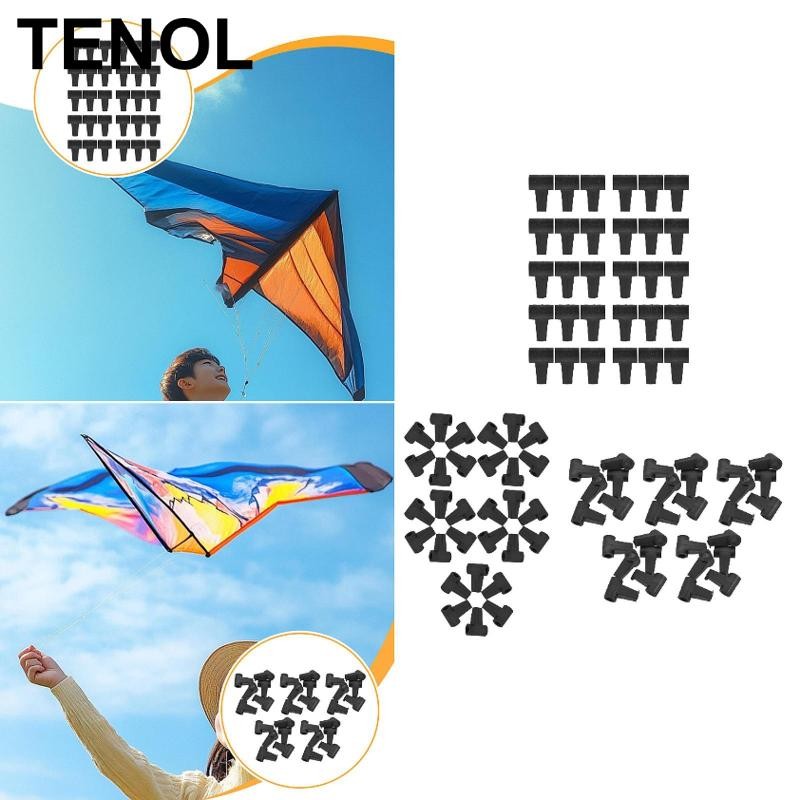 TENOL 30 Pieces Kite Connectors 3 Way Enhanced Flight Stability Easy ...