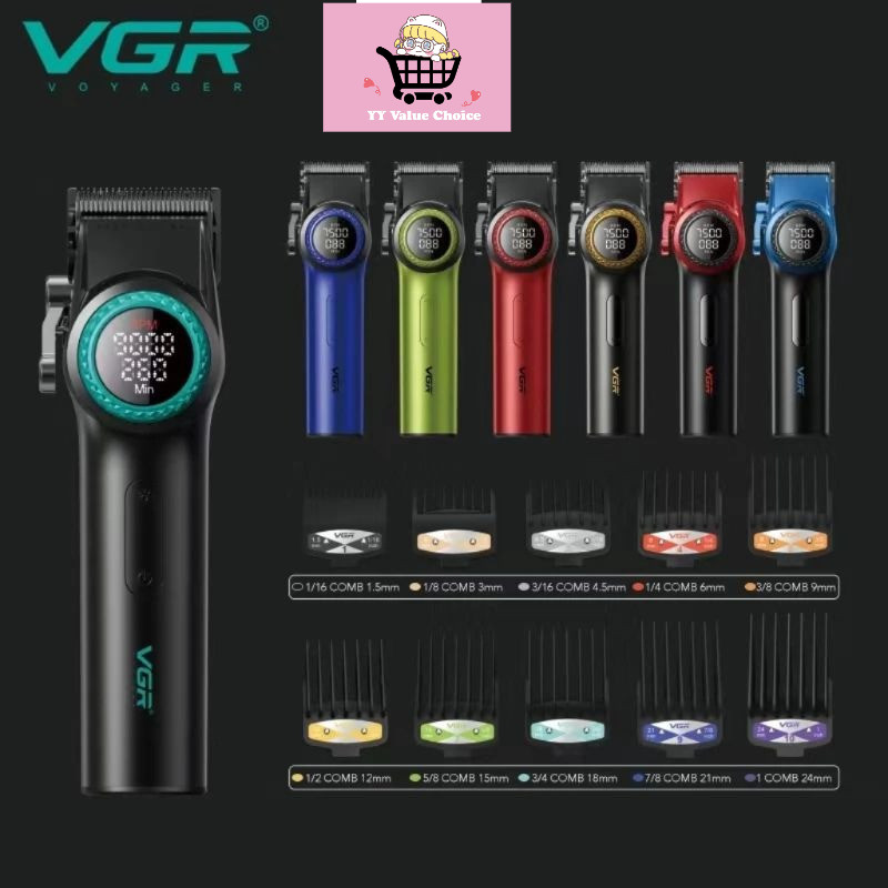 VGR V-001 Premium Professional Saloon Series Hair Clipper 7000-9000 RPM Ceramic Blade Adjustable ...