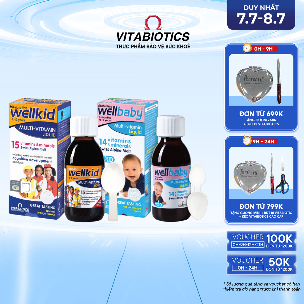 WELLBABY MULTI-VITAMIN LIQUID TPBVSK Nutrient Set & WELLKID MULTI ...