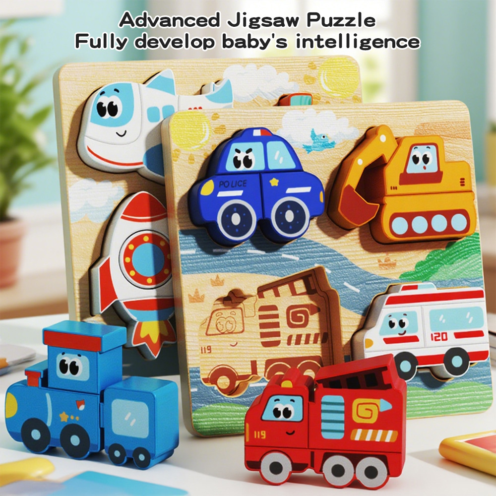 Bevavar Teka-Teki Kayu 3D 4 In 1 Animal Wooden Puzzle Thick Block ...