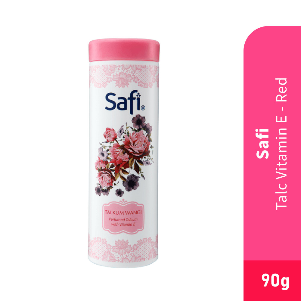 SAFI Talc Vitamin E 90g - Red for Talcum Powder, Bedak Talkum, Talkum ...