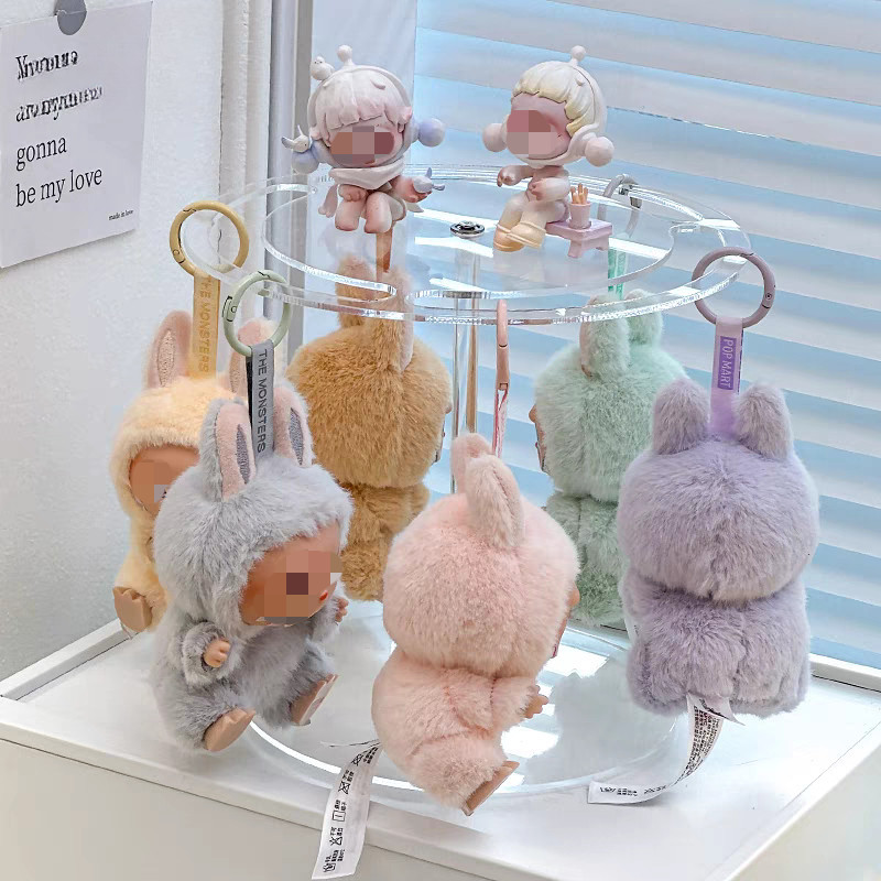 Cartoon Plush Doll Pendant Cute Doll Rotating Acrylic Display Stand ...